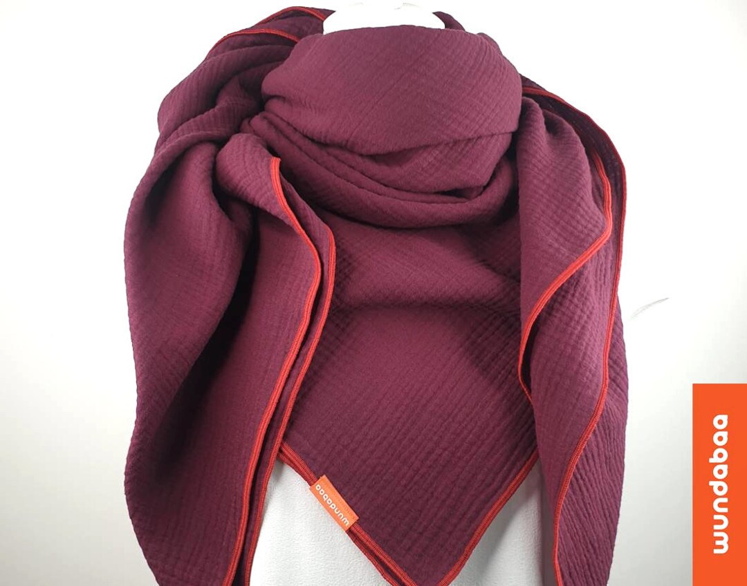 RED COTTON SCARF Large Red Muslin Scarf Women - Etsy