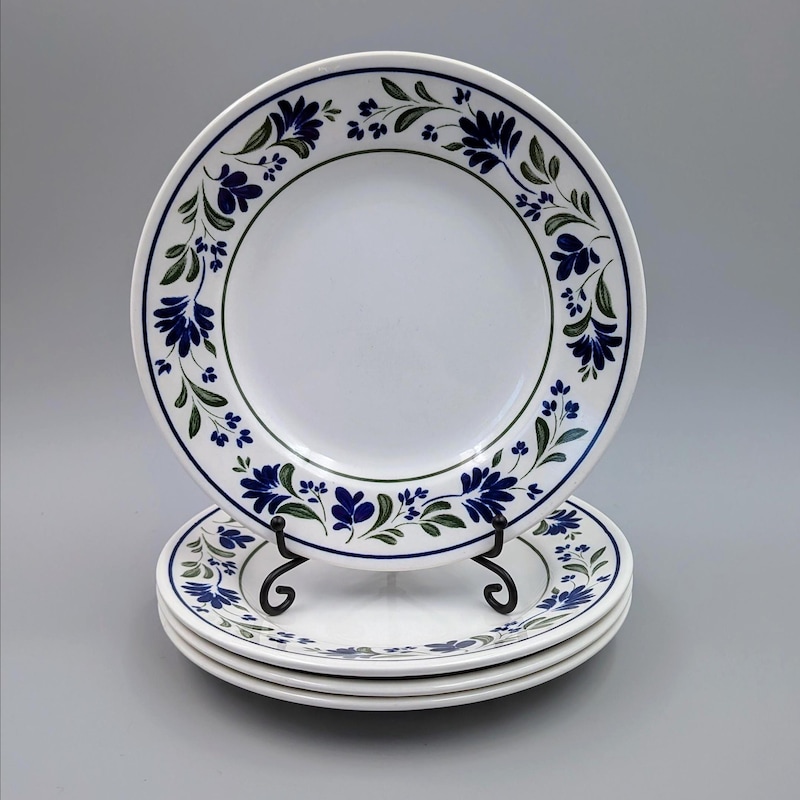 Vintage Green Blue Plates - Etsy