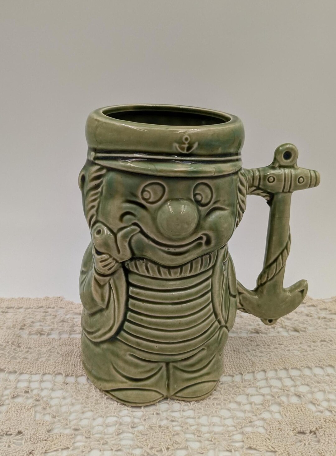 Whimsical Vintage Sea Captain / Sailor Green Ceramic Mug / Tankard - Etsy