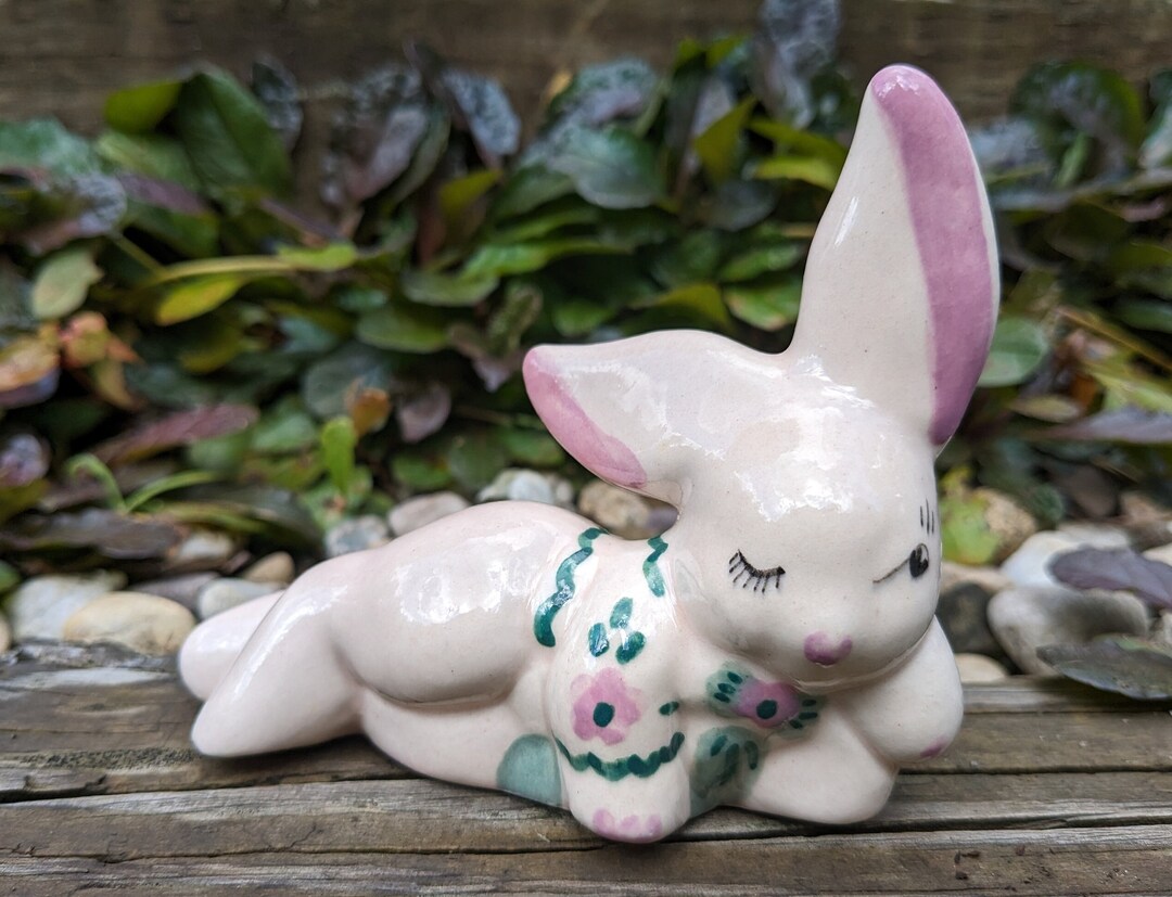 MCM Vintage Porcelain Winking Rabbit - Etsy