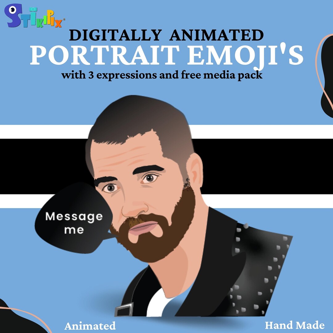 Custom Digitally Animated Portrait Emoji's for Whatsapp, Instagram ...