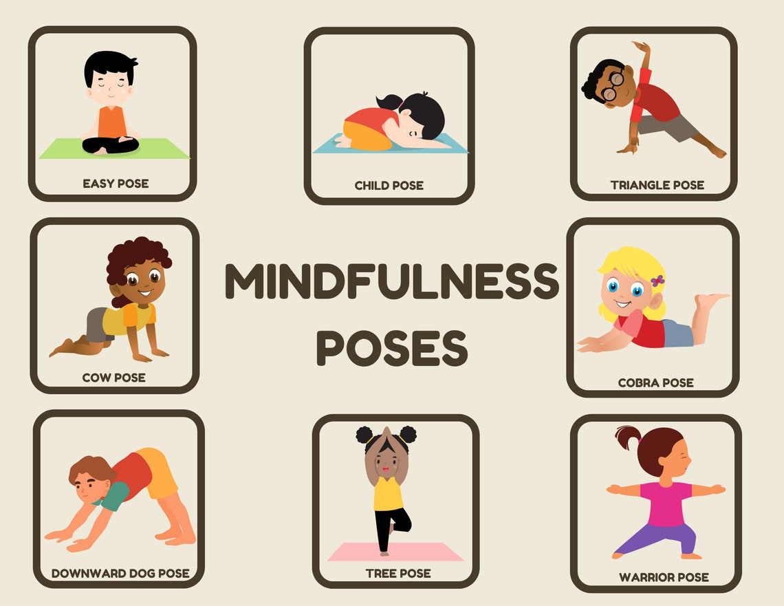 Yoga Poses Chart for Kids, Yoga Stretches Chart for Kids, Yoga ...