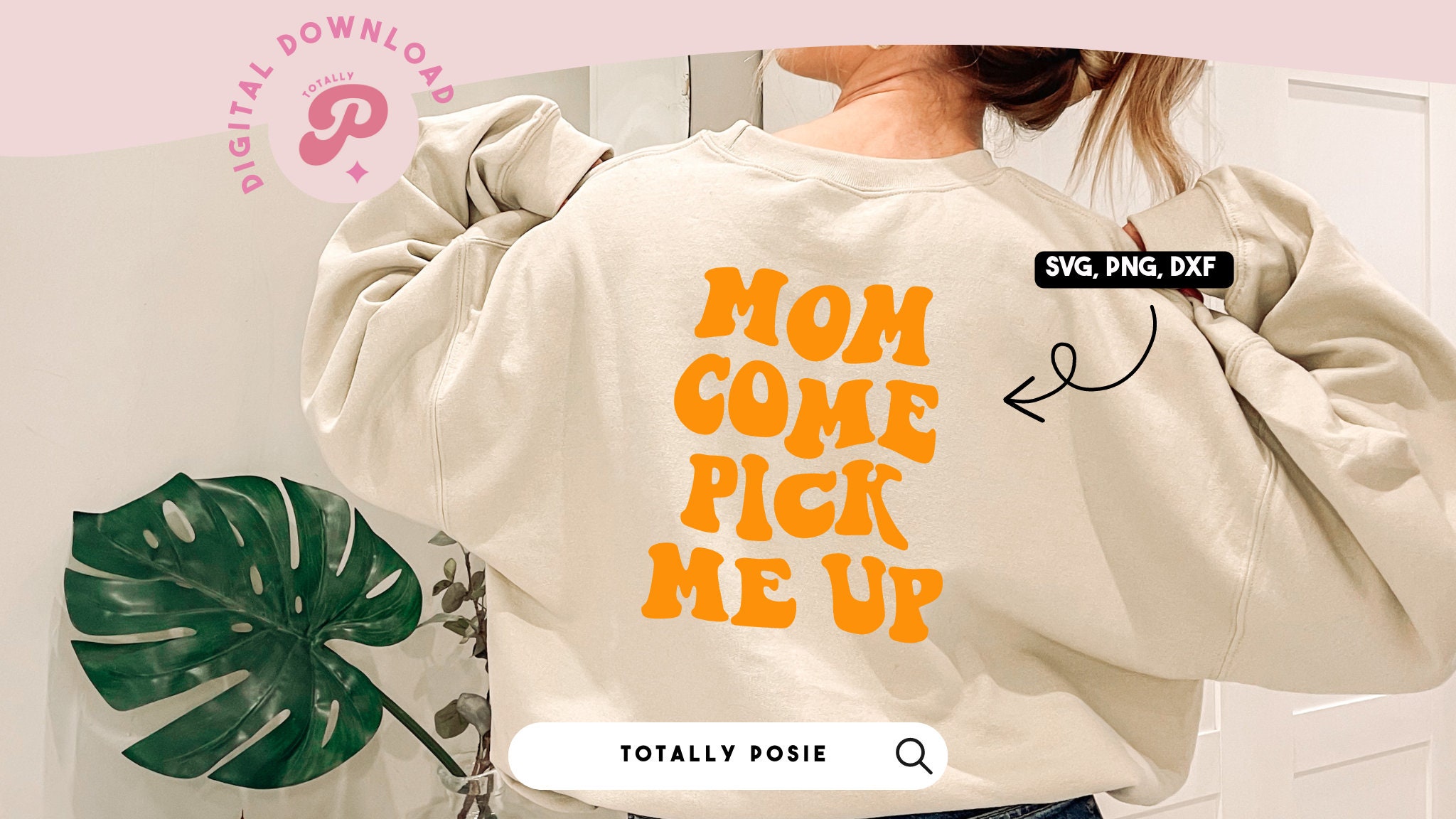Mom Come Pick Me up SVG Wavy Text, DIY Graphic Tee, Cut File for Cricut ...