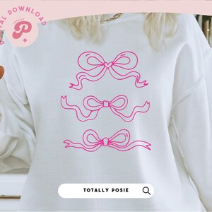 Pink Bows SVG | Preppy Pink Bow, Pink Bows, Pink Coquette Aesthetic ...