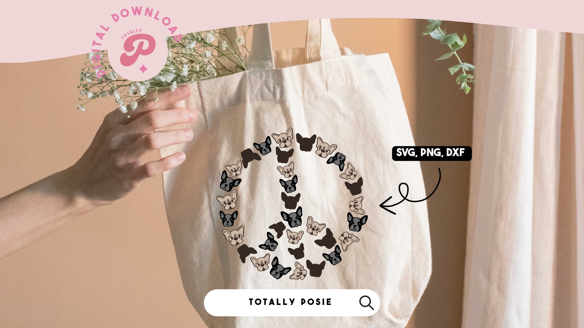 Frenchie Peace Sign SVG French Bulldog Dog Mama Frenchie - Etsy