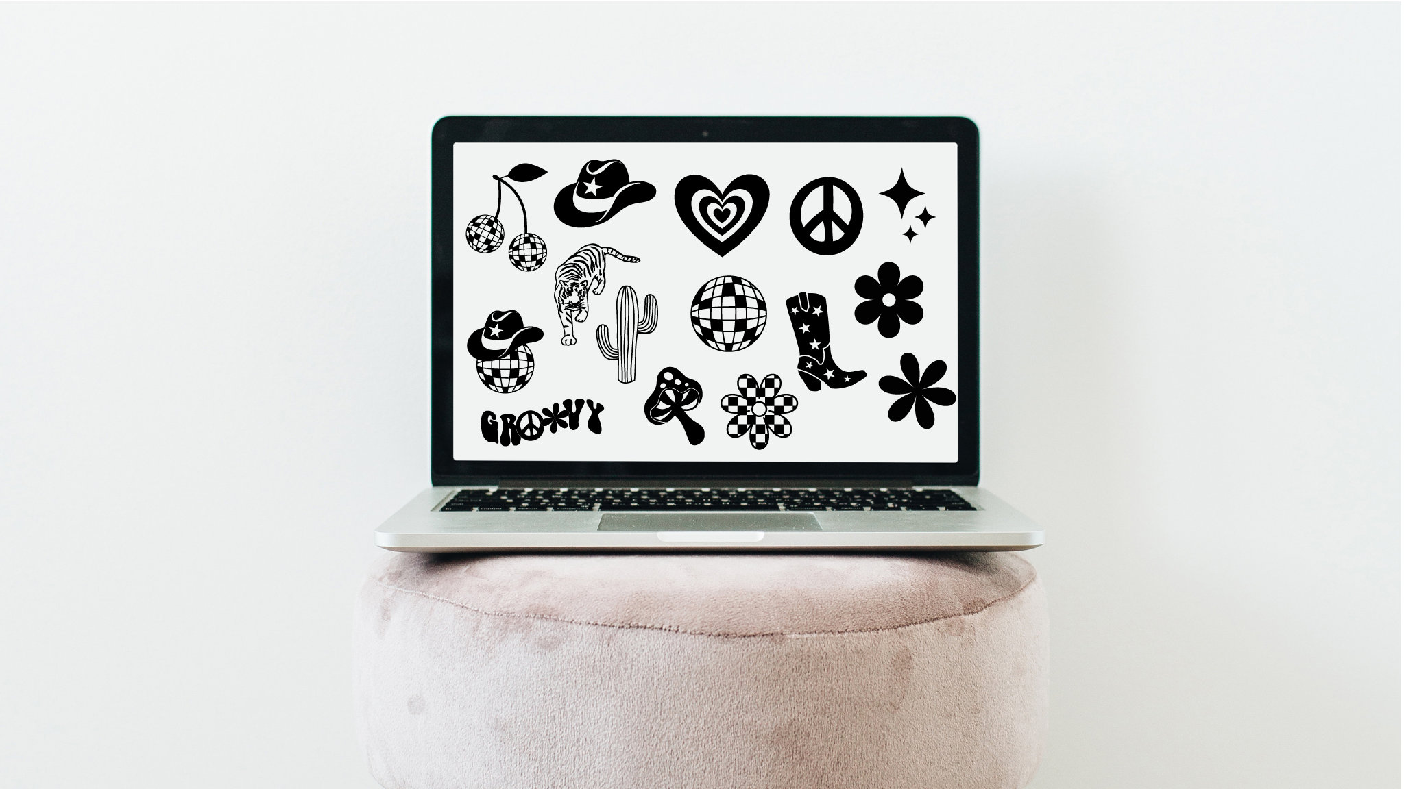 Procreate Stamps Groovy Cherry, Cowboy Boot, Cottage Core, Western ...