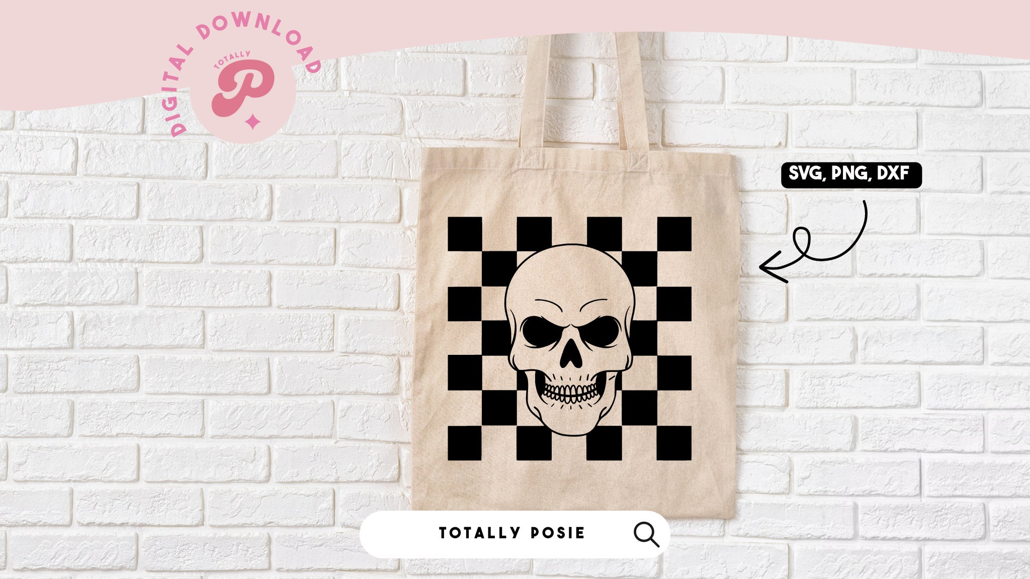 Skull Checkered SVG Skeleton Checkered Print Trendy SVG - Etsy
