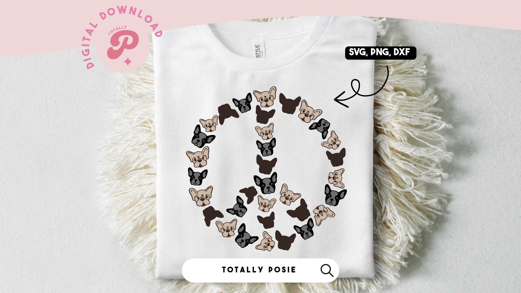 Frenchie Peace Sign SVG | French Bulldog, Dog Mama, Frenchie Mom, Dog ...