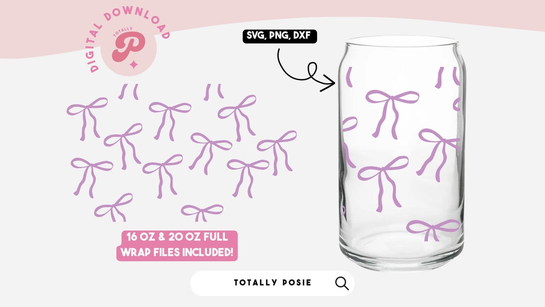 Bow Glass Can Wrap | Ribbon, Purple Bow, Purple Bows, Purple Aesthetic ...