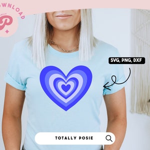 Blue Heart SVG | Y2K Inspired, Latte Heart, Blue, Love, Hearts, Retro ...