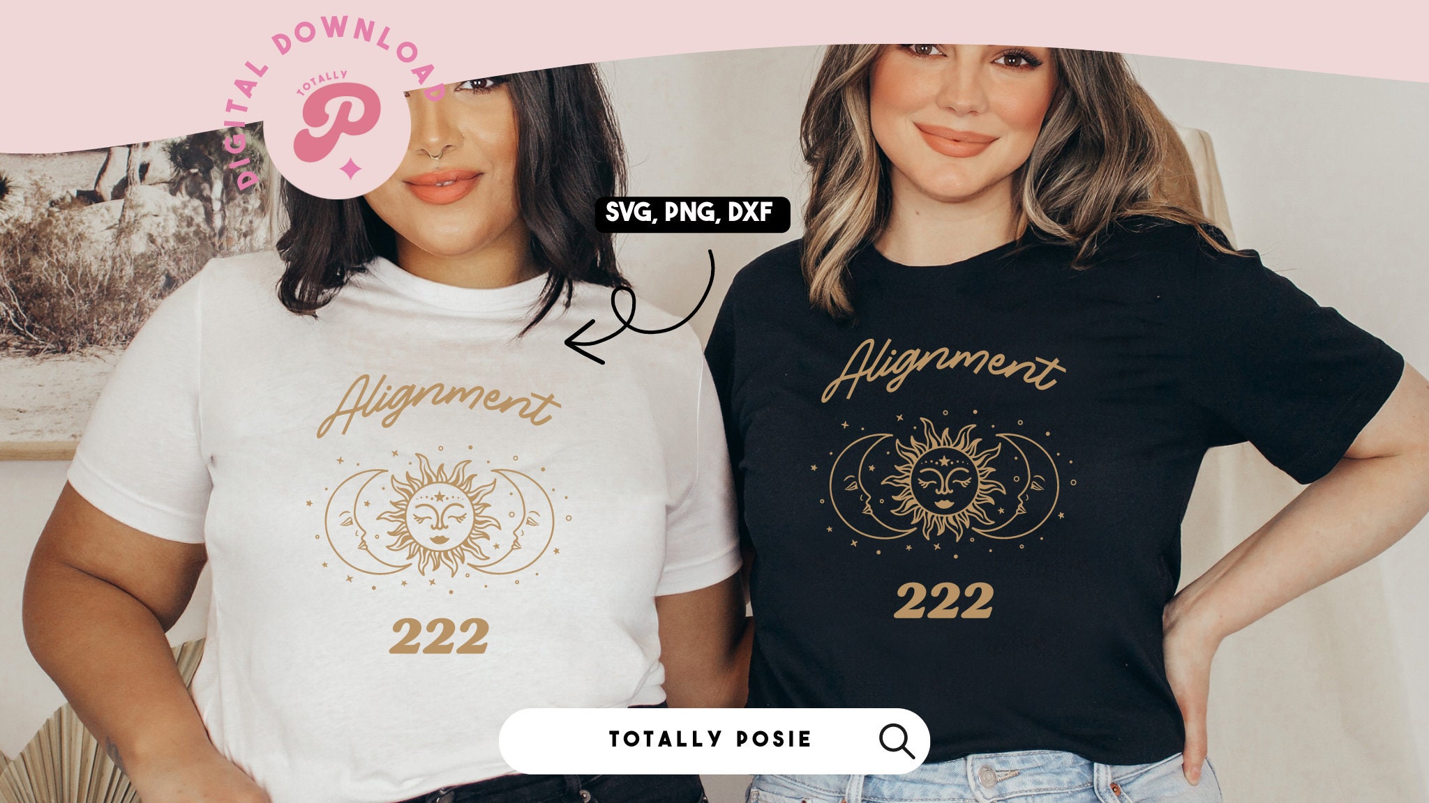 Angel Numbers SVG 222 Alignment Boho Moon Celestial - Etsy