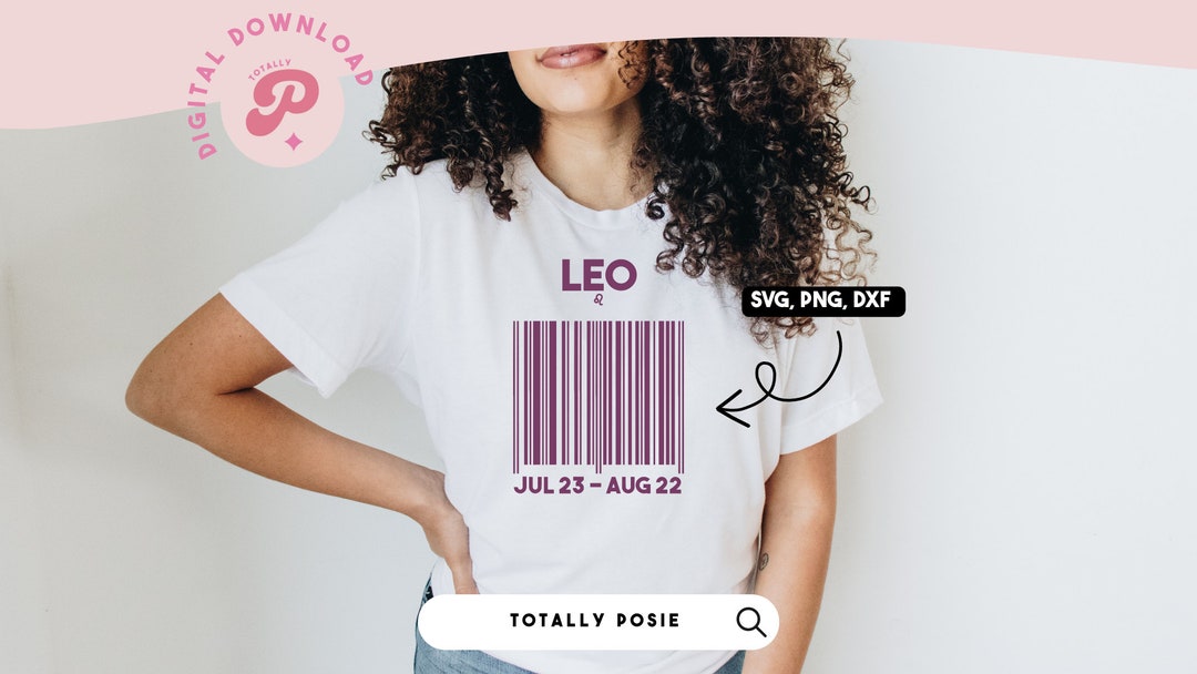 Leo Zodiac SVG | Astrology, Horoscope, Barcode, Moon, Sun, Birthday ...