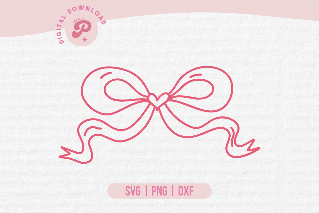 Red Heart Bow SVG | Preppy Red Bow, Pink Bows, Red Coquette Aesthetic ...