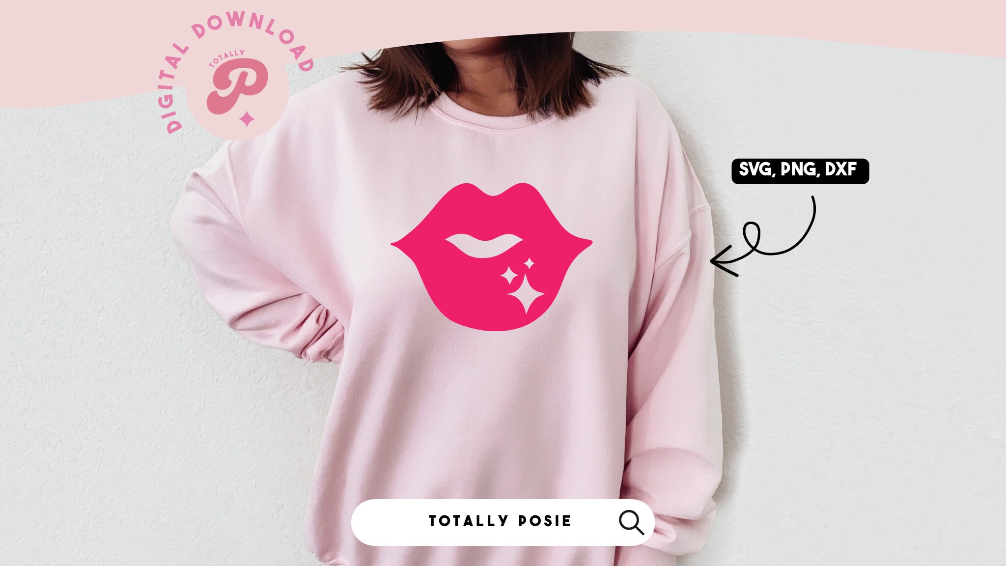 Lips SVG | Red Lips Clipart, Doodles, Graphic, Vector SVG, Star Sticker ...