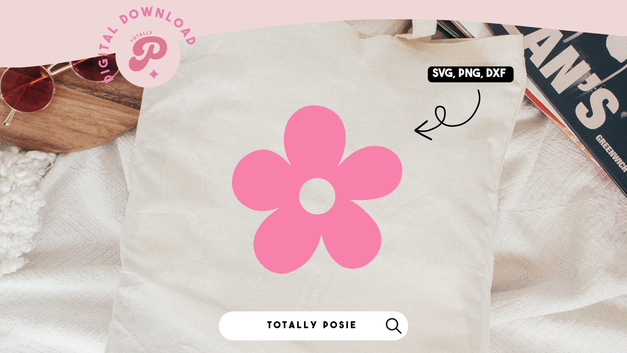 Pink Daisy SVG Clipart Doodles Plants Graphic Vector SVG - Etsy