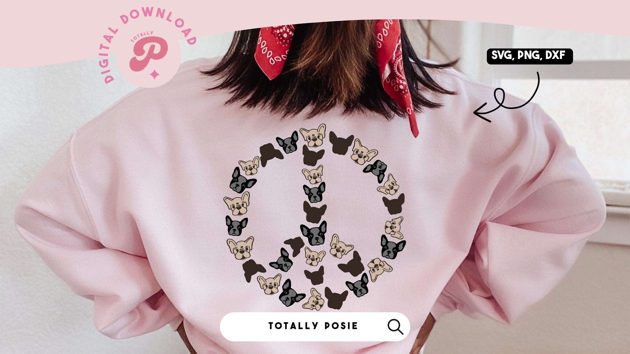 Frenchie Peace Sign SVG French Bulldog Dog Mama Frenchie - Etsy