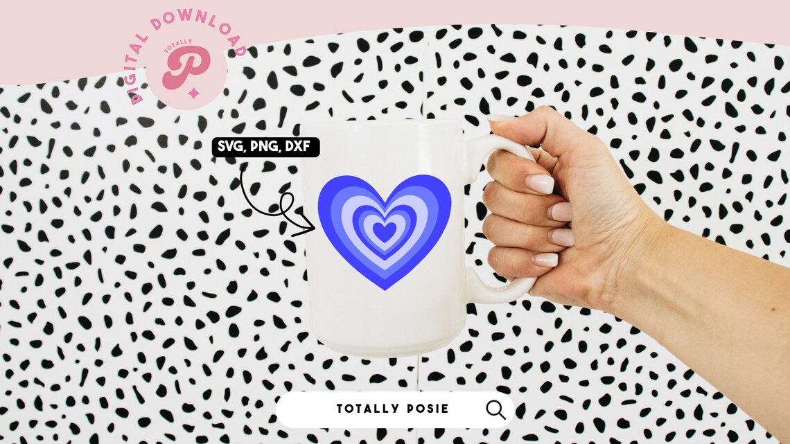 Blue Heart SVG Y2K Inspired Latte Heart Blue Love - Etsy