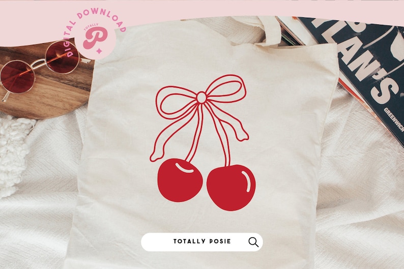 Cherry Bow SVG | Preppy Red Bow, Cherries, Red Coquette Aesthetic ...