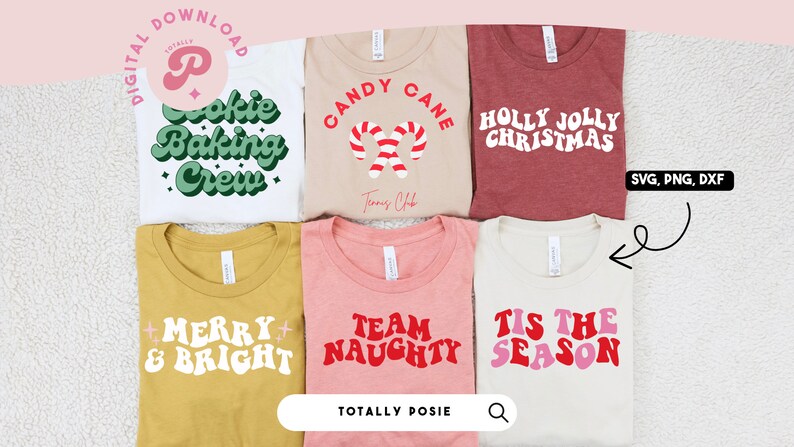 Christmas & Winter SVG Bundle Retro, Groovy Christmas, Candy Cane ...