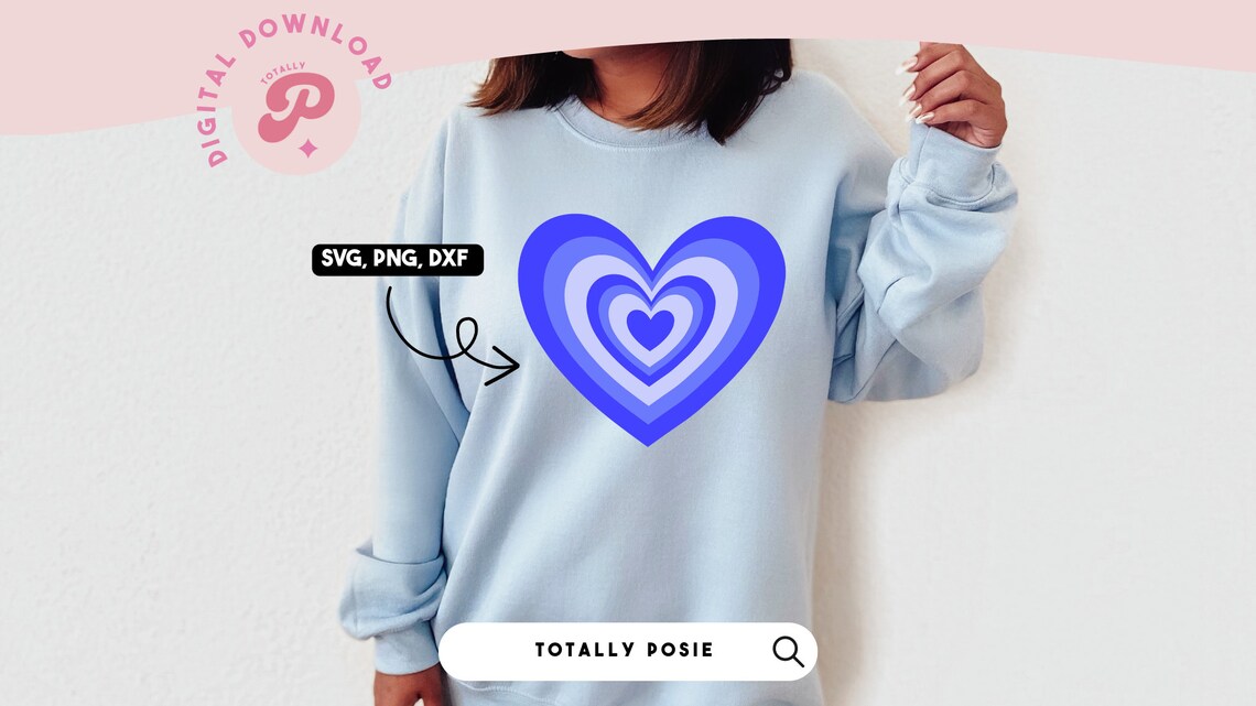 Blue Heart SVG Y2K Inspired Latte Heart Blue Love - Etsy