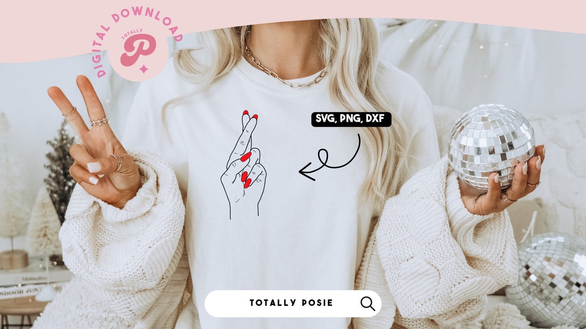 Fingers Crossed SVG Wish for Luck Hands SVG Good Luck - Etsy