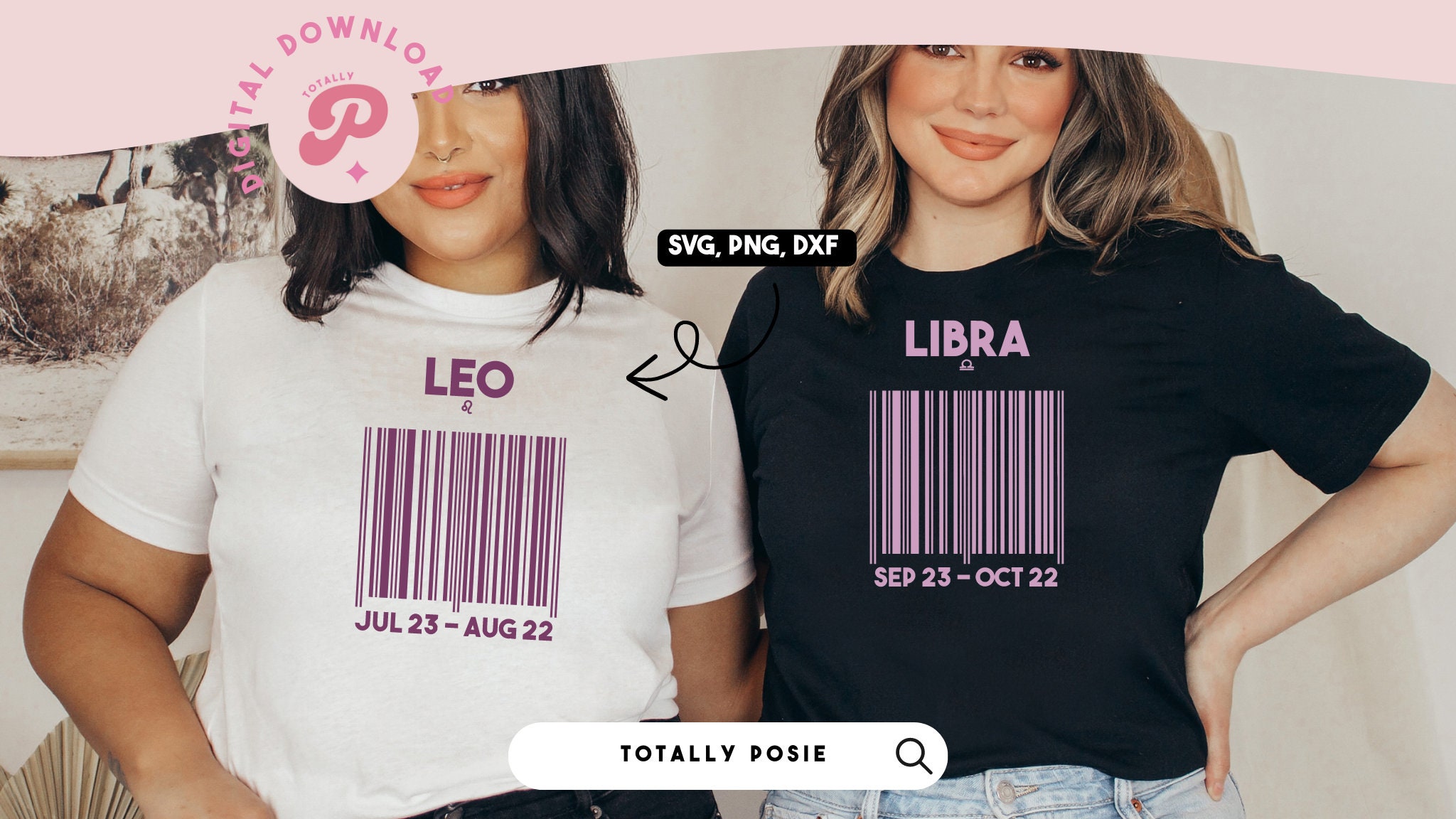 Leo Zodiac SVG Astrology Horoscope Barcode Moon Sun - Etsy