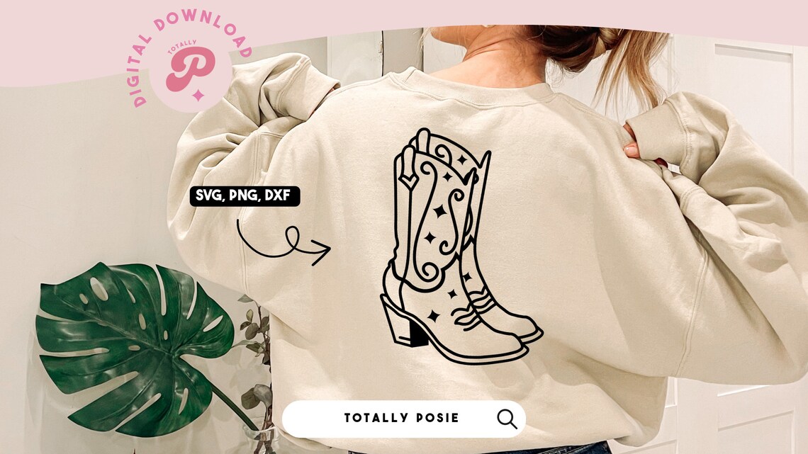 Cowboy Boots SVG Cowgirl, Boots, Western, Country, Cow Print, Disco ...