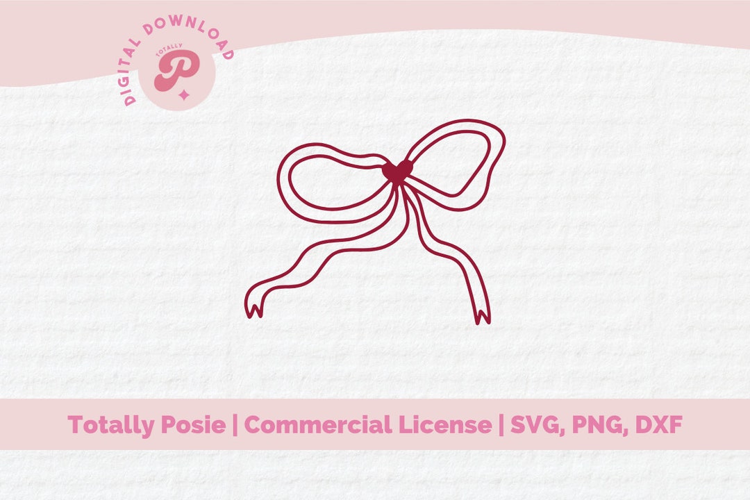 Red Heart Bow SVG Preppy Red Bow, Pink Bows, Red Coquette Aesthetic ...