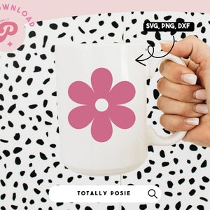 Pink Daisy SVG Clipart, Doodles, Plants Graphic, Vector SVG, Sticker ...