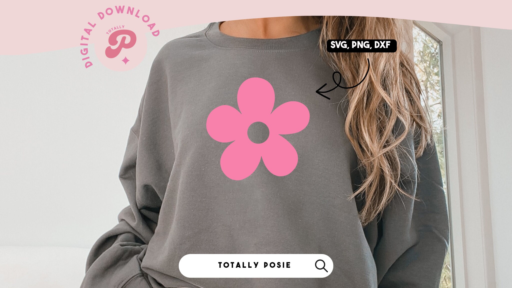 Pink Daisy SVG Clipart Doodles Plants Graphic Vector SVG - Etsy