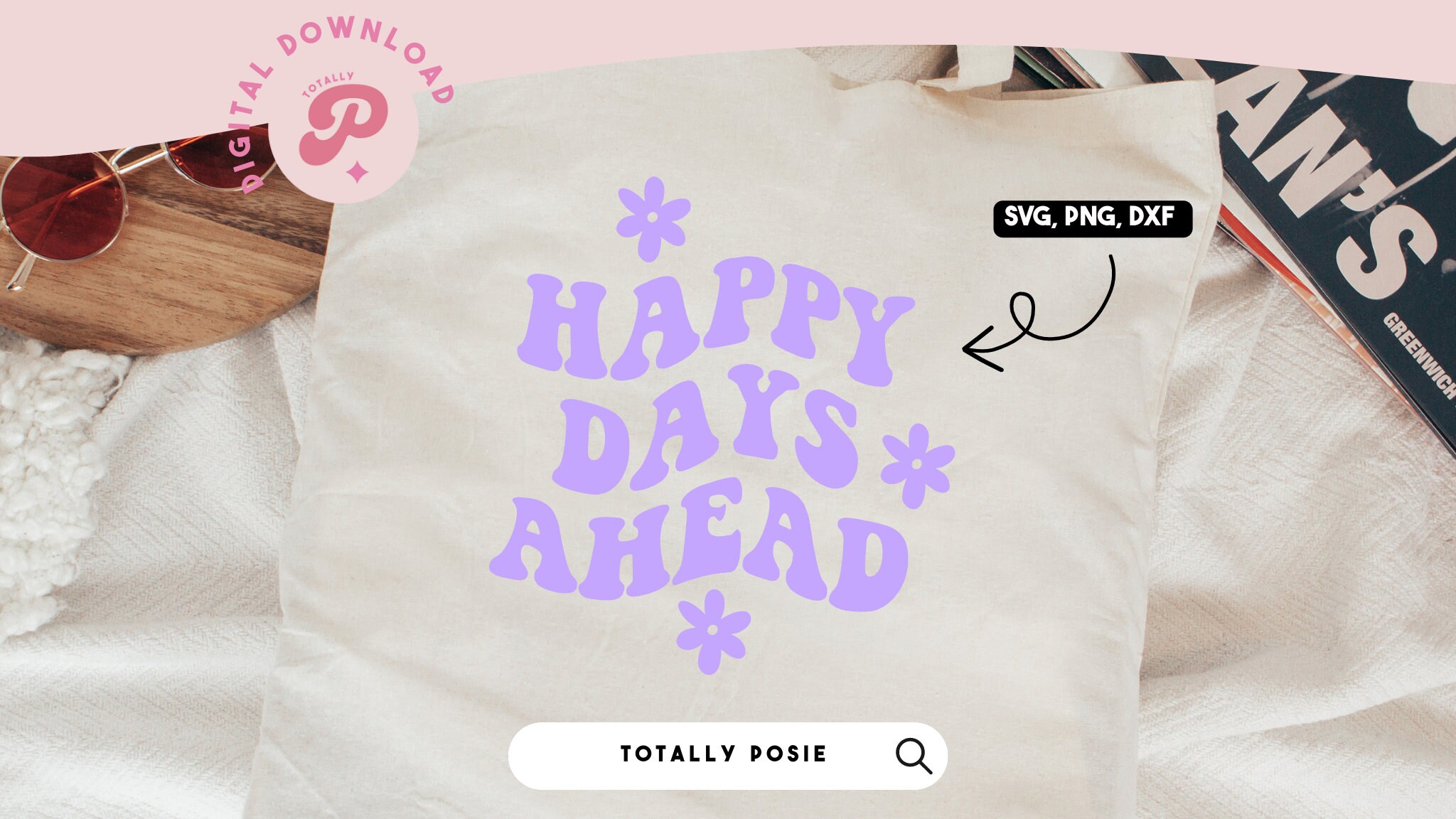 Happy Days Ahead SVG Good Days, Happy Daze, Good Daze, Better Times Ahead Wavy Text Silhouette ...