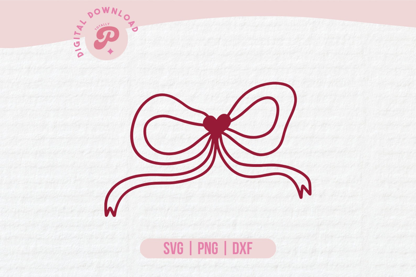 Red Heart Bow SVG | Preppy Red Bow, Pink Bows, Red Coquette Aesthetic ...