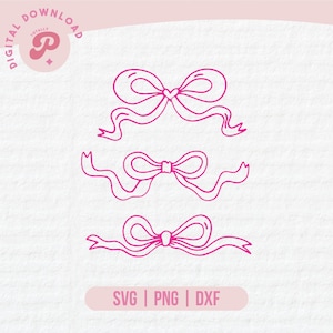 Pink Bows SVG | Preppy Pink Bow, Pink Bows, Pink Coquette Aesthetic ...