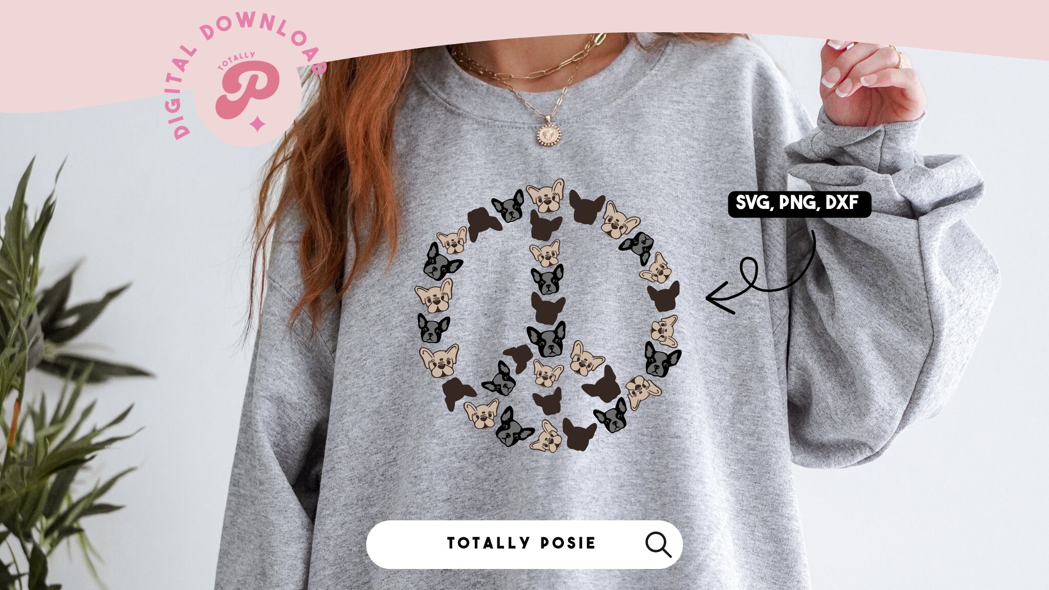 Frenchie Peace Sign SVG | French Bulldog, Dog Mama, Frenchie Mom, Dog ...