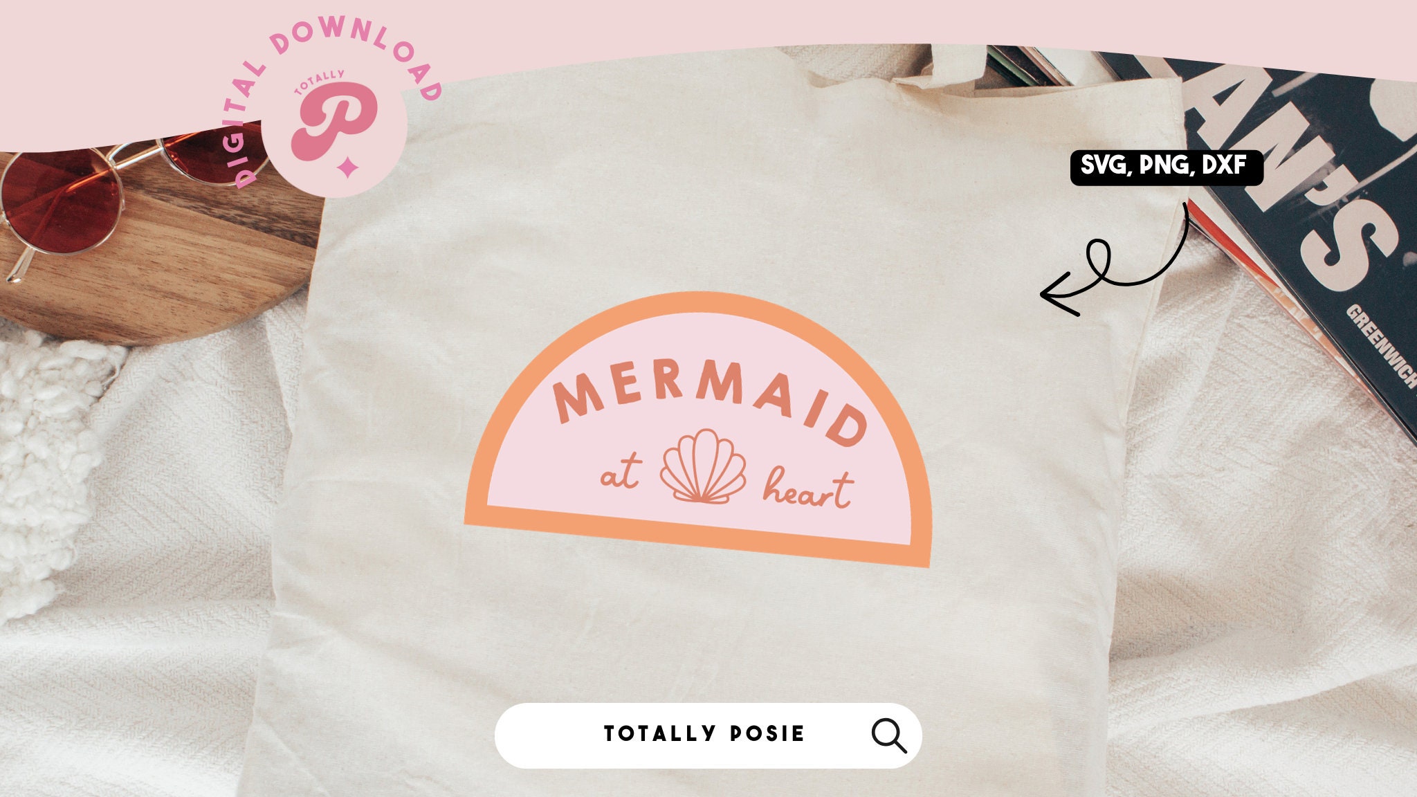 Mermaid at Heart SVG | Ocean, Seashell, Mermaid Sticker SVG, Mystical ...