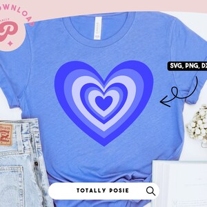 Blue Heart SVG | Y2K Inspired, Latte Heart, Blue, Love, Hearts, Retro ...