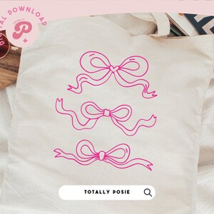 Pink Bows SVG | Preppy Pink Bow, Pink Bows, Pink Coquette Aesthetic ...