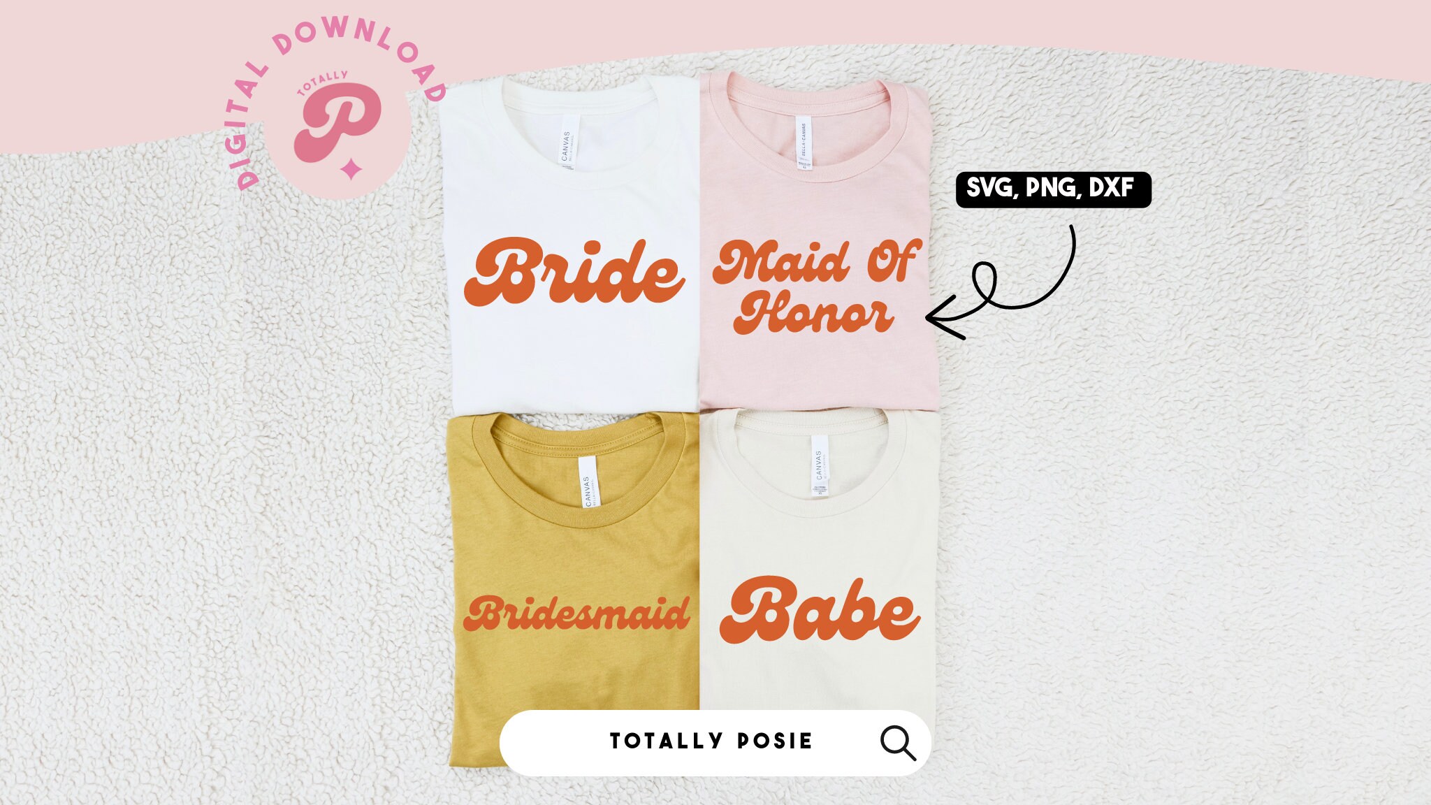 Retro Bride SVG Bundle Bachelorette, Bach Shirts, Groovy Wife ...