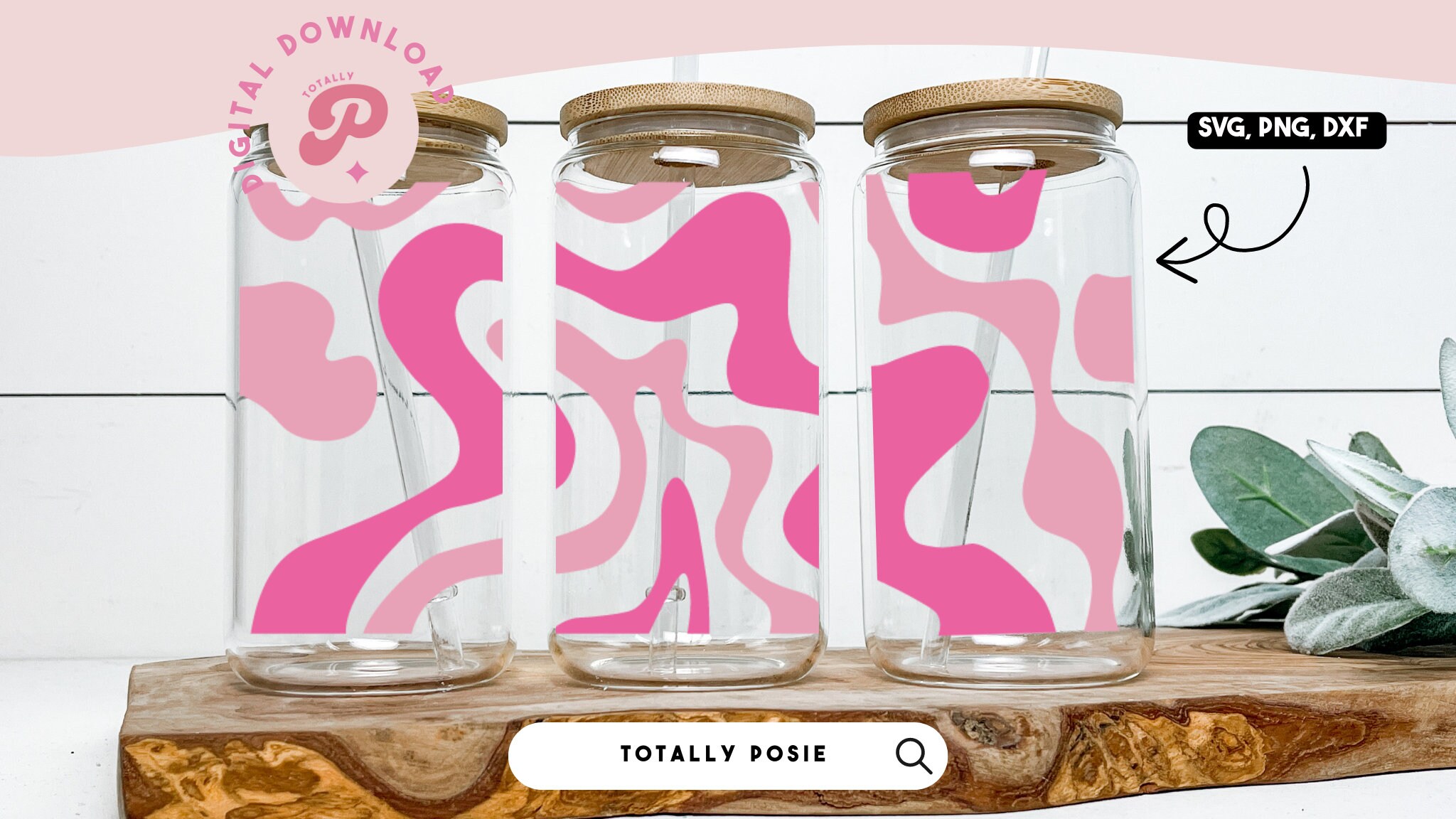 Groovy Glass Can Wrap Retro Swirl Pink Groovy Swirl - Etsy