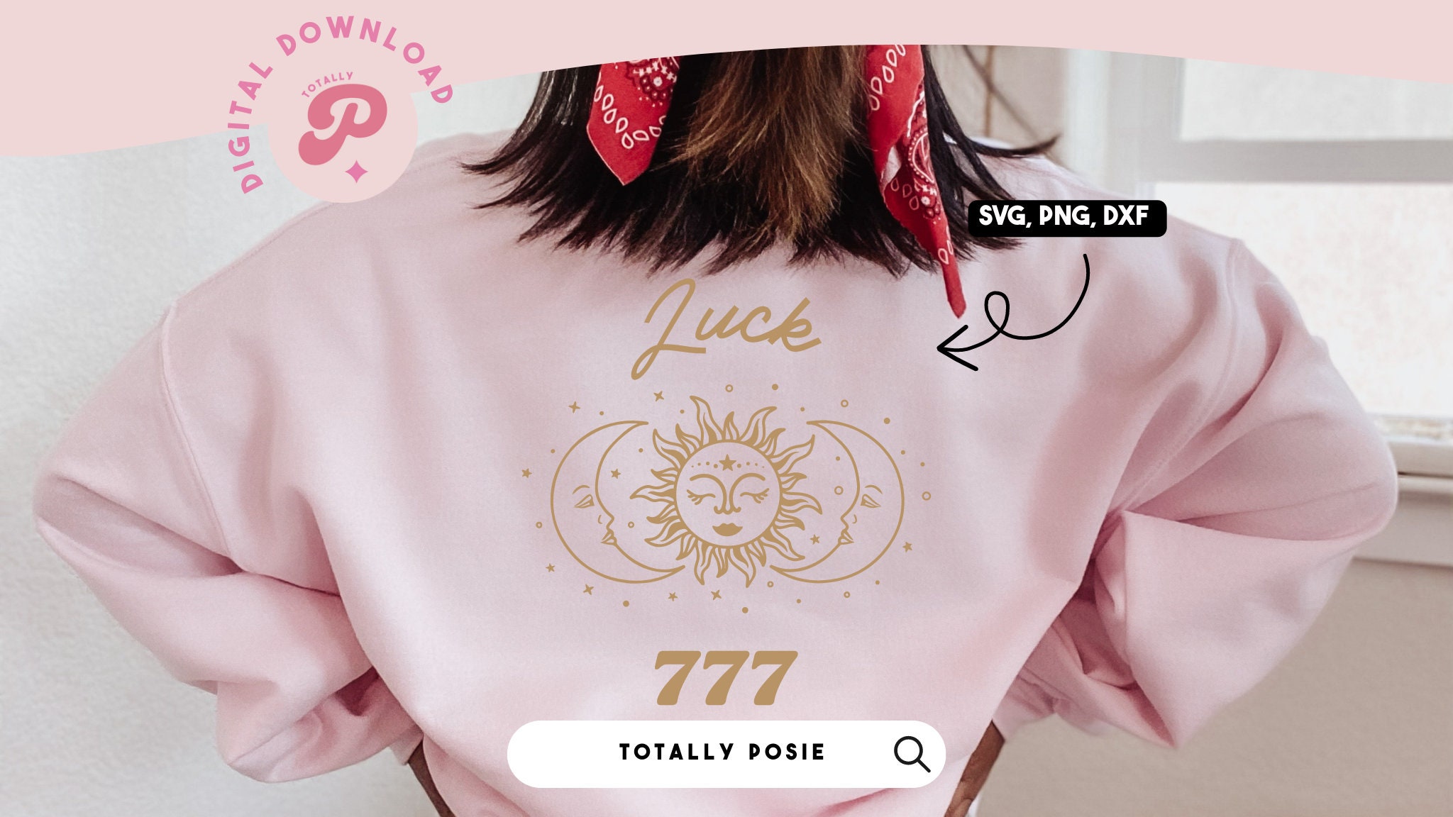 Angel Numbers SVG | 777, Luck, Boho Moon, Celestial, Bohemian Sun ...