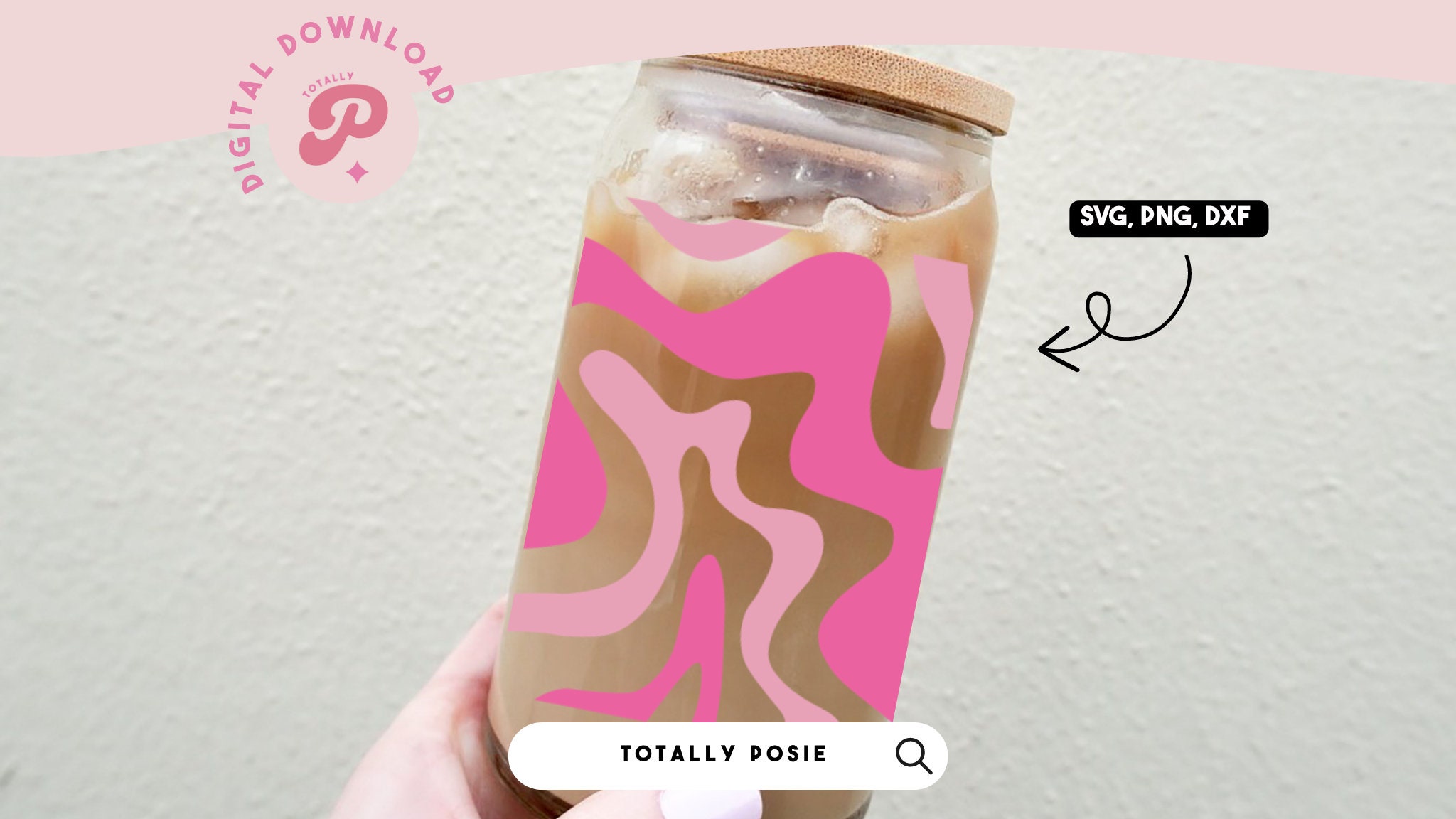 Groovy Glass Can Wrap Retro Swirl Pink Groovy Swirl - Etsy