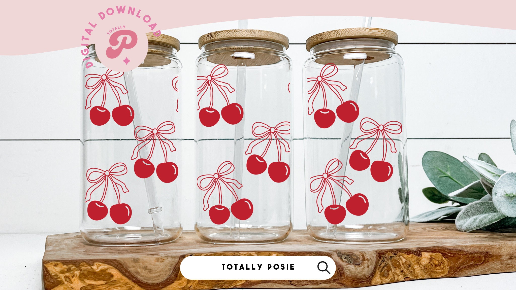 Cherry Bow Glass Can Wrap Cherries, Ribbon, Red Bow, Cherry Bows ...