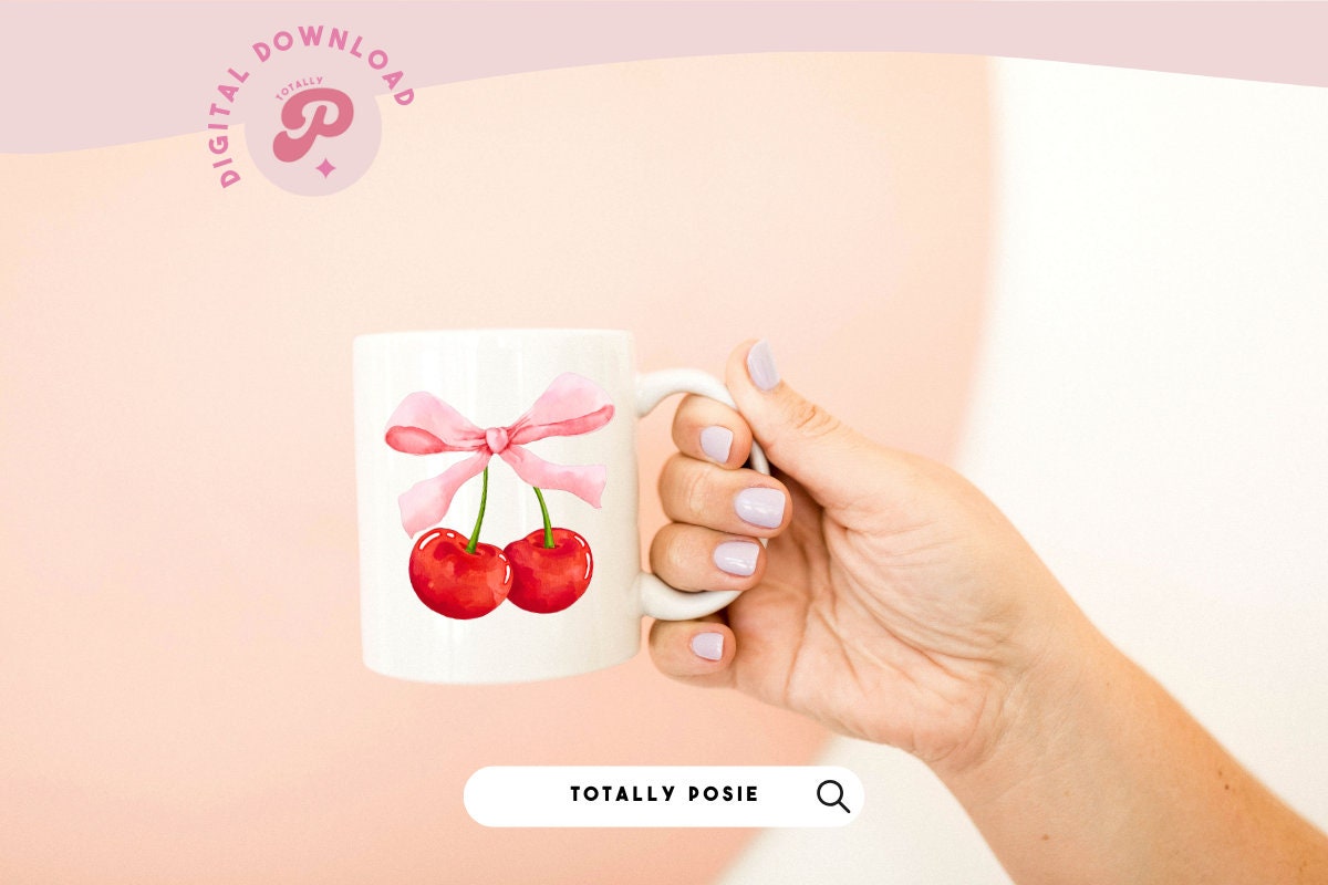 Cherry Bow PNG Preppy Pink Bow, Cherries, Red Coquette Aesthetic, Girly ...