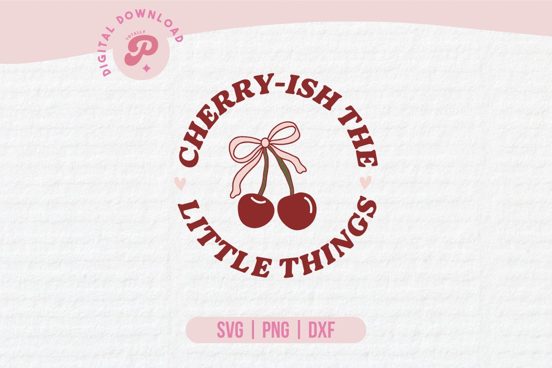 Cherry SVG | Cherry-ish SVG, Coquette, Cherries, Balletcore, Bow, Girly ...