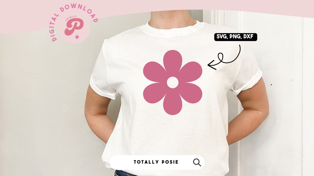 Pink Daisy SVG Clipart, Doodles, Plants Graphic, Vector SVG, Sticker ...