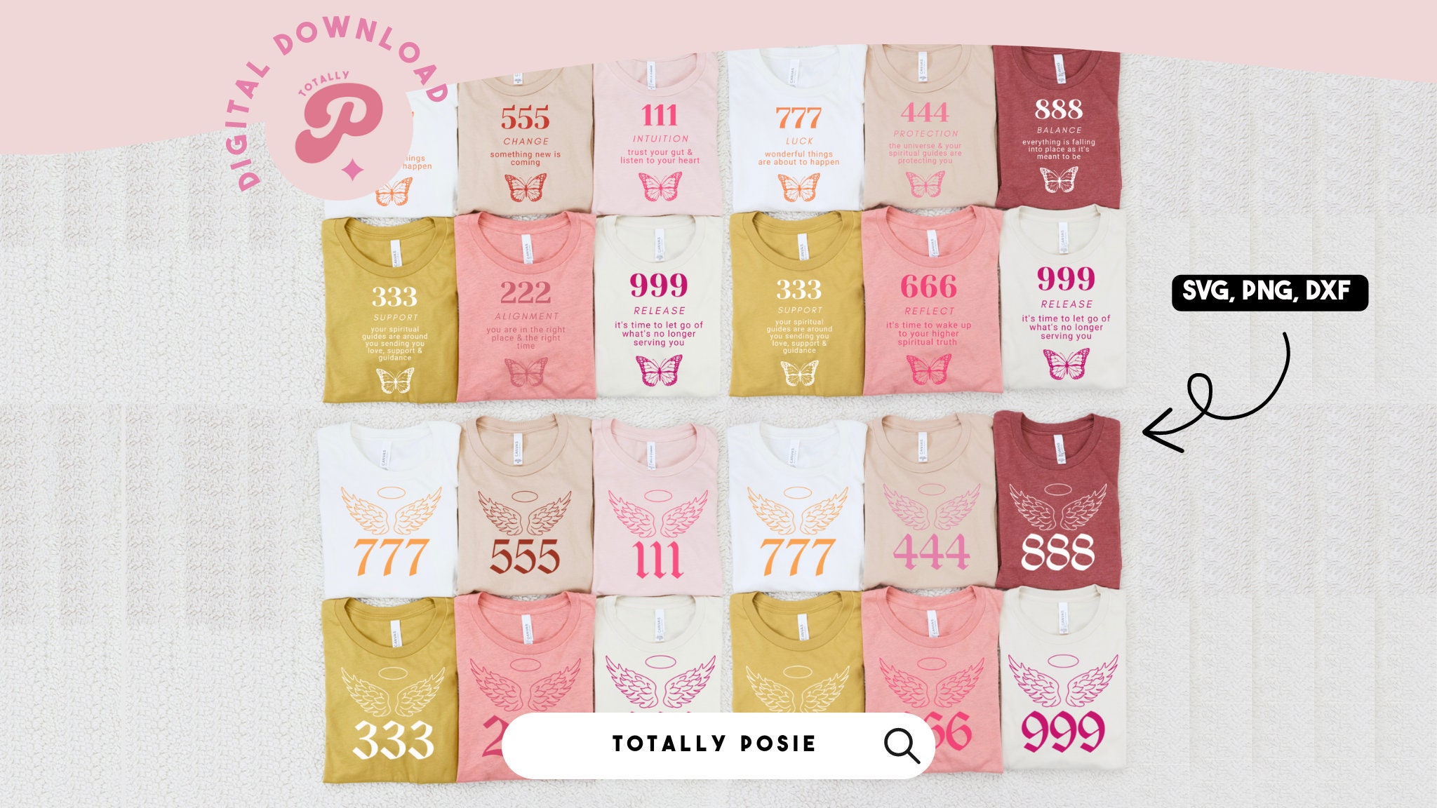 Angel Numbers SVG Bundle Angel Aesthetic SVG, Spiritual, Trendy, Lucky ...