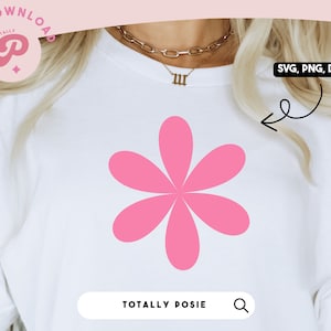 Pink Daisy SVG Clipart, Doodles, Plants Graphic, Vector SVG, Sticker ...