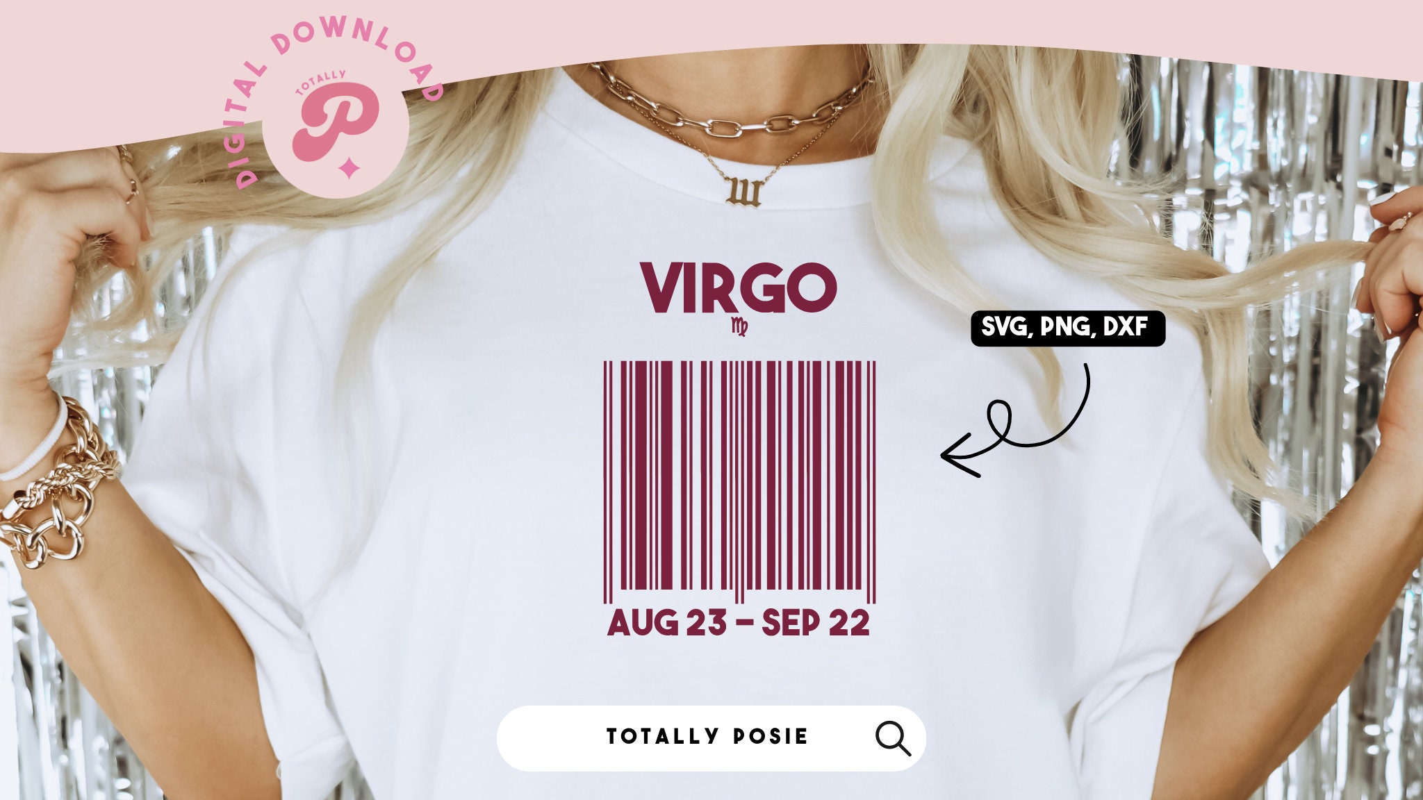 Virgo Zodiac SVG | Astrology, Horoscope, Barcode, Moon, Sun, Birthday ...