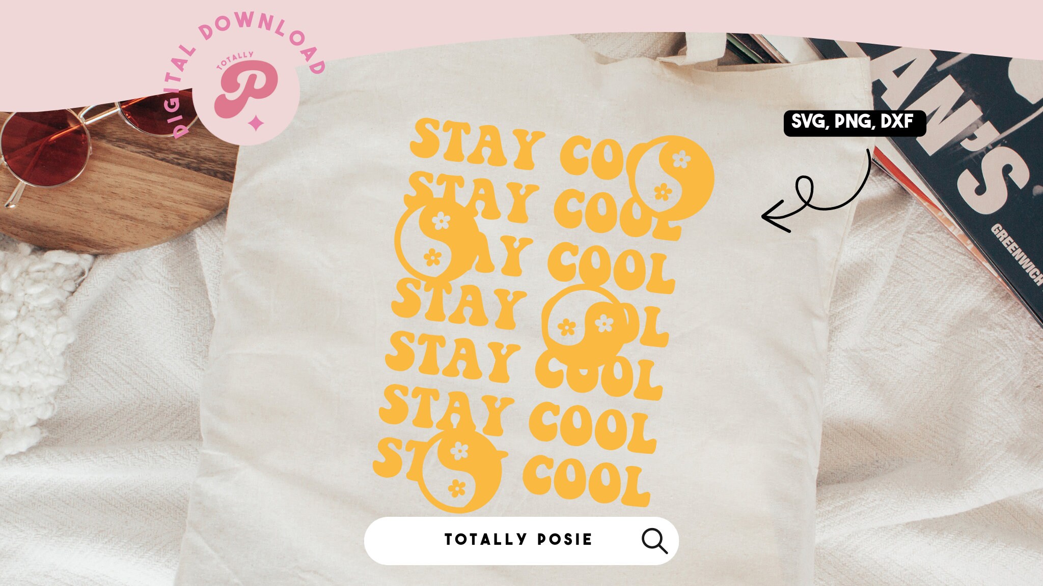 Stay Cool SVG | Cool, Happiness, Balance, Positivity, Yin Yang ...