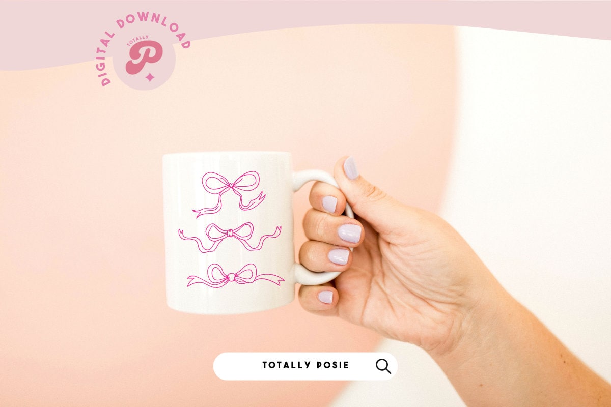 Pink Bows SVG Preppy Pink Bow, Pink Bows, Pink Coquette Aesthetic ...